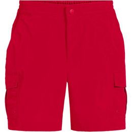 LANDS' END Schnelltrocknende LSF 50 Cargo-Badeshorts, 18 cm, Herren,  Rot, Elasthan/Polyester-Mischung, by Lands' End
