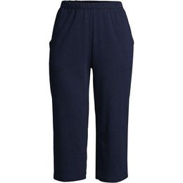 LANDS' END Interlock-Caprihose mit Dehnbund, Damen,  Blau, Baumwolle, by Lands' End