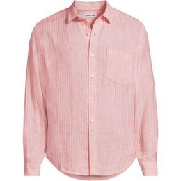 LANDS' END Langarm-Hemd aus reinem Leinen, Lang-Gr&ouml;&szlig;e, Herren,  Pink, Leinen, by Lands' End