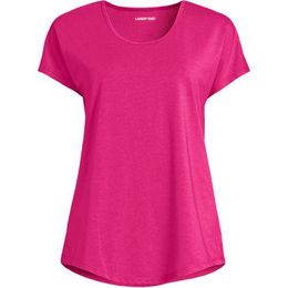 LANDS' END Shirt aus Baumwolle/Modal-Mix mit Ballett-Ausschnitt, Damen,  Pink, Baumwolle Modal, by Lands' End
