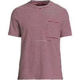 LANDS' END Kurzarm-Shirt aus Baumwoll-/Leinenmix, Herren,  Rot, Baumwolle/Leinen, by Lands' End