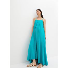 bonprix Maxikleid aus feiner Viskose, gr&uuml;n, Gr.42, Weites Maxikleid mit Spaghetti-Tr&auml;gern, aus Viskose