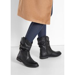 bonprix Stiefel, schwarz, Gr.42, Modischer Stiefel im Cowboy-Look, aus Vegan