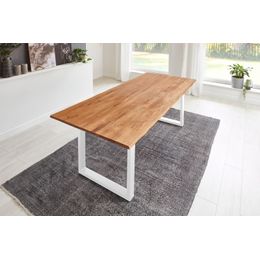 Baumkantentisch SERRA / 220x100 / U-Gestell Wei&szlig;