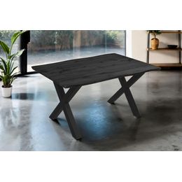Esstisch JOSY / graufarben / 160x85 / X-Gestell Schwarz