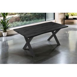 Esstisch JOSY / graufarben / 180x90 / X-Gestell Schwarz