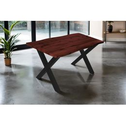 Esstisch JOSY / nussbaumfarben / 120x80 / X-Gestell Schwarz
