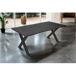 Esstisch JOSY / graufarben / 200x100 / X-Gestell Schwarz