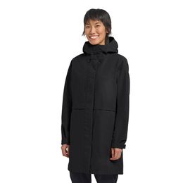 Outdoorjacke Jack Wolfskin "TERRAVIEW 2L COAT W", Damen, Gr. M (38/40), schwarz, Obermaterial: 100% POLYESTER. Futter: 100% POLYESTER, Jacken Outdoorjacke