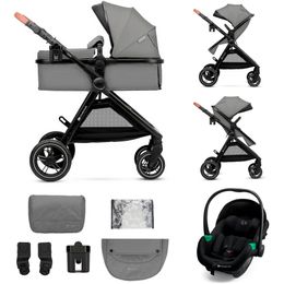 Kombi-Kinderwagen Kinderkraft "ESME 3IN1", Baby, grau, Polyester, Stahl, Kinderwagen Kombi-Kinderwagen, inkl. Babyschale MINK PRO 2 i-Size (40&ndash;87 cm)