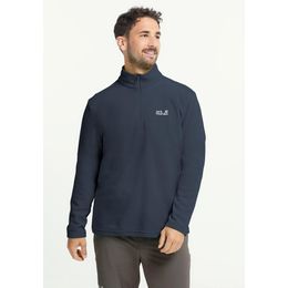 Stehkragenpullover Jack Wolfskin "TAUNUS 100 HZ M", Herren, Gr. S (48), midnightsky, Obermaterial: 100% POLYESTER, Pullover Stehkragenpullover