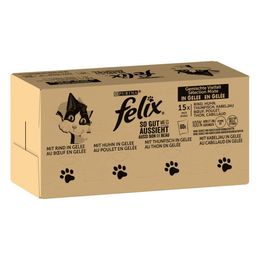 FELIX So gut wie es aussieht Mix in Gelee Katzen-Nassfutter Alleinfuttermittel 120x85g