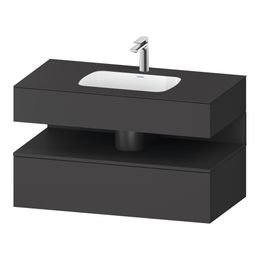 Duravit Einbauwaschtisch-M&ouml;bel-Set Qatego 100x55x60cm, gra m, Kon-WTU, Nischenb (QA4786049490010)