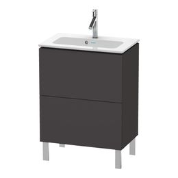Duravit Waschtischunterschrank Compact L-Cube 62x39,1cm, graph matt, 2 Ausz., stehend (LC667308080)