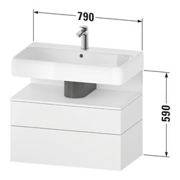 Duravit Waschtischunterschrank Qatego 79x47x59cm, gra m, 1 Schubkast., 1 Ausz. (QA4394049490000)