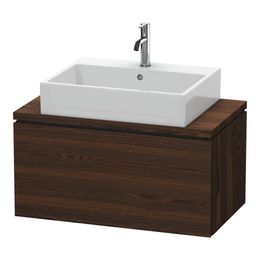 Duravit Waschtischunterschrank Compact L-Cube 82x47,7cm, Nussb geb., f Kons, 1 Auszug (LC580206969)