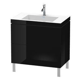 Duravit Waschtischunterschrank c-bonded L-Cube 80x48cm, 1 HL, sw hgl, 2 Ausz., steh. (LC6937O4040)