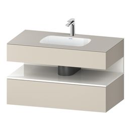 Duravit Einbauwaschtisch-M&ouml;bel-Set Qatego 100x55x60cm, w g/tau matt, Konsolen-Waschtischunterbau (QA4786022830000)