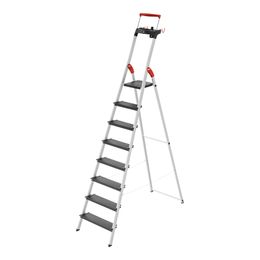 Hailo L100 TopLine, Alu-Sicherheits-Stehleiter, 8 Stufen (8050807)