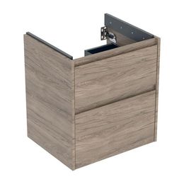 Geberit Renova Plan Waschtisch-Unterschrank 504026JR1 2 Schubladen, Korpus/Front Nussbaum / Melamin Holzstruktur, Breite 54,6 cm