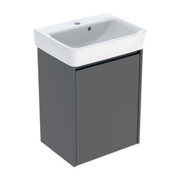 Geberit Renova Plan Handwaschbecken-Set 504035JK1 Waschtisch wei&szlig;, Korpus/Front lava / lackiert seidenmatt, Breite 50 cm
