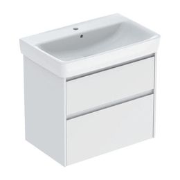 Geberit Renova Plan Waschtisch-Set 504037001 mit Unterschrank, Korpus/Front wei&szlig; / lackiert seidenmatt, Breite 75 cm