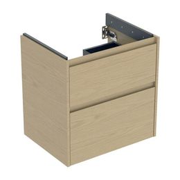 Geberit Renova Plan Waschtisch-Unterschrank 504027PS1 2 Schubladen, Korpus/Front Eiche natur / Melamin Holzstruktur, Breite 59,5 cm