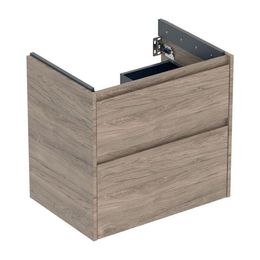 Geberit Renova Plan Waschtisch-Unterschrank 504028JR1 2 Schubladen, Korpus/Front Nussbaum / Melamin Holzstruktur, Breite 64,4 cm