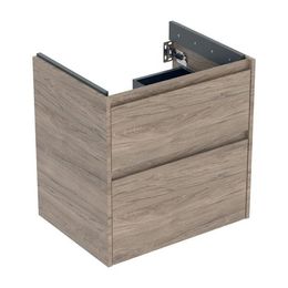 Geberit Renova Plan Waschtisch-Unterschrank 504027JR1 2 Schubladen, Korpus/Front Nussbaum / Melamin Holzstruktur, Breite 59,5 cm