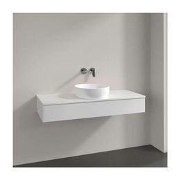Villeroy & Boch Villeroy und Boch Antao Waschtisch-Unterschrank K10050GF 120x19x50cm, Hahnloch, Waschbeckenplattenfarbe Lack, glossy white lacquer