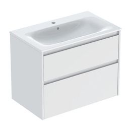Geberit Renova Plan M&ouml;bel-Waschtisch-Set 504040008 Breite 80cm, Korpus/Front wei&szlig; / lackiert seidenmatt, Waschtisch wei&szlig; / KeraTect