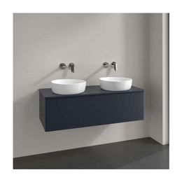 Villeroy & Boch Villeroy und Boch Antao Waschtisch-Unterschrank K35050HG 120x36x50cm, Hahnloch, Waschbeckenplattenfarbe Lack, midnight blue matt lacquer