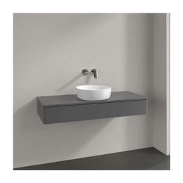Villeroy & Boch Villeroy und Boch Antao Waschtisch-Unterschrank K10050GK 120x19x50cm, Hahnloch, Waschbeckenplattenfarbe Lack, anthracite matt lacquer