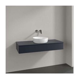 Villeroy & Boch Villeroy und Boch Antao Waschtisch-Unterschrank K10050HG 120x19x50cm, Hahnloch, Waschbeckenplattenfarbe Lack, midnight blue matt lacquer