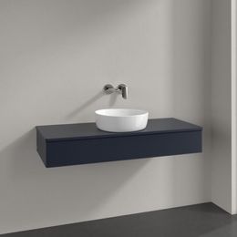 Villeroy & Boch Villeroy und Boch Antao Waschtisch-Unterschrank K10110HG 120x19x50cm, Waschbeckenplattenfarbe Lack, midnight blue matt lacquer