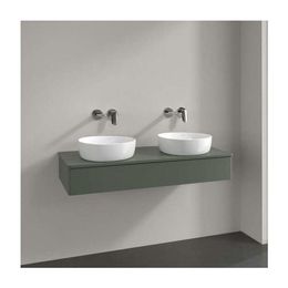 Villeroy & Boch Villeroy und Boch Antao Waschtisch-Unterschrank K13050HL 120x19x50cm, Hahnloch, Waschbeckenplattenfarbe Lack, leaf green matt lacquer