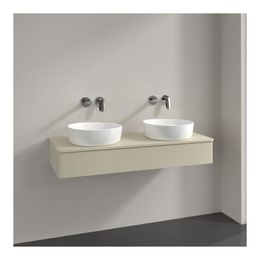 Villeroy & Boch Villeroy und Boch Antao Waschtisch-Unterschrank K13050HJ 120x19x50cm, Hahnloch, Waschbeckenplattenfarbe Lack, silk grey matt lacquer