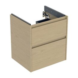 Geberit Renova Plan Waschtisch-Unterschrank 504026PS1 2 Schubladen, Korpus/Front Eiche natur / Melamin Holzstruktur, Breite 54,6 cm