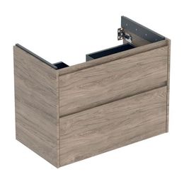 Geberit Renova Plan Waschtisch-Unterschrank 504030JR1 2 Schubladen, Korpus/Front Nussbaum / Melamin Holzstruktur, Breite 79,4 cm