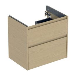 Geberit Renova Plan Waschtisch-Unterschrank 504028PS1 2 Schubladen, Korpus/Front Eiche natur / Melamin Holzstruktur, Breite 64,4 cm