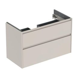 Geberit Renova Plan Waschtisch-Unterschrank 504032DB1 2 Schubladen, Korpus/Front sandgrau / lackiert seidenmatt, Breite 94,8 cm