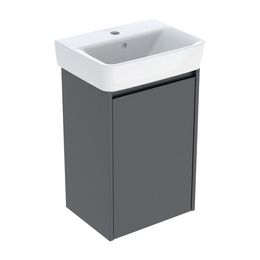 Geberit Renova Plan Handwaschbecken-Set 504034JK1 Waschtisch wei&szlig;, Korpus/Front lava / lackiert seidenmatt, Breite 45 cm