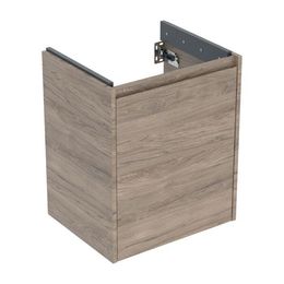 Geberit Renova Plan Waschtisch-Unterschrank 504023JR1 Korpus/Front Nussbaum / Melamin Holzstruktur, Breite 50,4 cm, 1 T&uuml;r