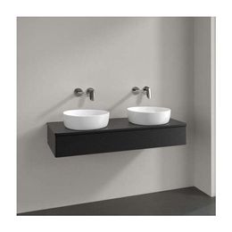 Villeroy & Boch Villeroy und Boch Antao Waschtisch-Unterschrank K13150PD 120x19x50cm, Hahnloch, Waschbeckenplattenfarbe Lack, black matt lacquer