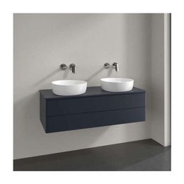 Villeroy & Boch Villeroy und Boch Antao Waschtisch-Unterschrank K24050HG 120x36x50cm, Hahnloch, Waschbeckenplattenfarbe Lack, midnight blue matt lacquer