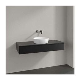 Villeroy & Boch Villeroy und Boch Antao Waschtisch-Unterschrank K10050PD 120x19x50cm, Hahnloch, Waschbeckenplattenfarbe Lack, black matt lacquer