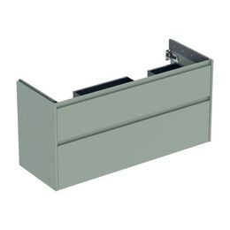 Geberit Renova Plan Unterschrank 504033IK1 2 Schubladen, Breite 124,5cm, Korpus/Front salbeigr&uuml;n / lackiert seidenmatt