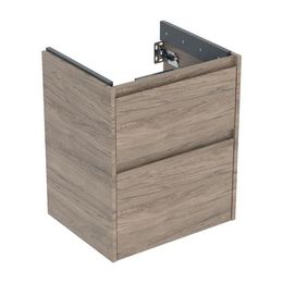 Geberit Renova Plan Waschtisch-Unterschrank 504025JR1 2 Schubladen, Korpus/Front Nussbaum / Melamin Holzstruktur, Breite 50,4 cm