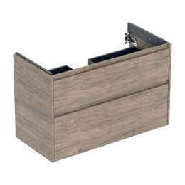 Geberit Renova Plan Waschtisch-Unterschrank 504032JR1 2 Schubladen, Korpus/Front Nussbaum / Melamin Holzstruktur, Breite 94,8 cm