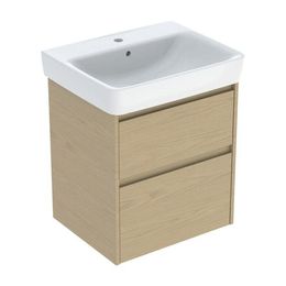 Geberit Renova Plan Waschtisch-Set 504036PS1 mit Unterschrank, Korpus/Front Eiche natur / Melamin Holzstruktur, Breite 60 cm
